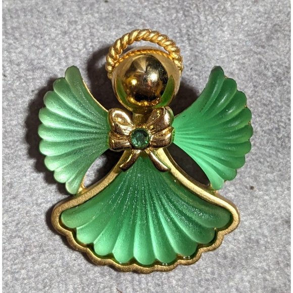 Kenneth Cole | Jewelry | Vintage Kenneth Cole Green Lucite Angel Brooch ...